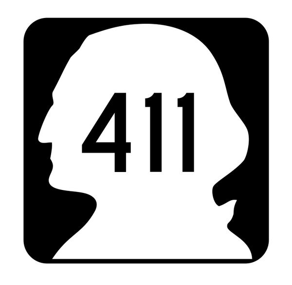 Washington State Route 411 Sticker R2913 Highway Sign Road Sign – Winter Park Products
