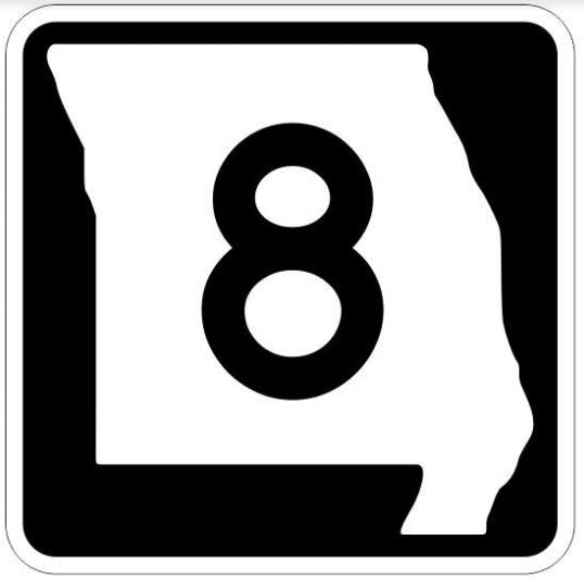 Missouri State Route 8 Sticker Decal R7185 Highway Sign Road Sign ...