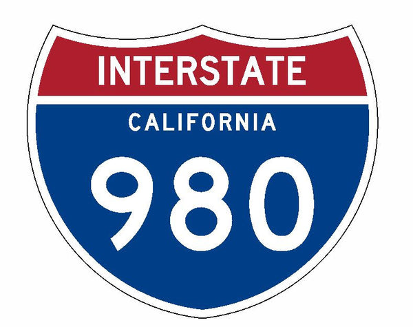 Interstate 980 Sticker R2101 California Highway Sign Road Sign – Winter ...