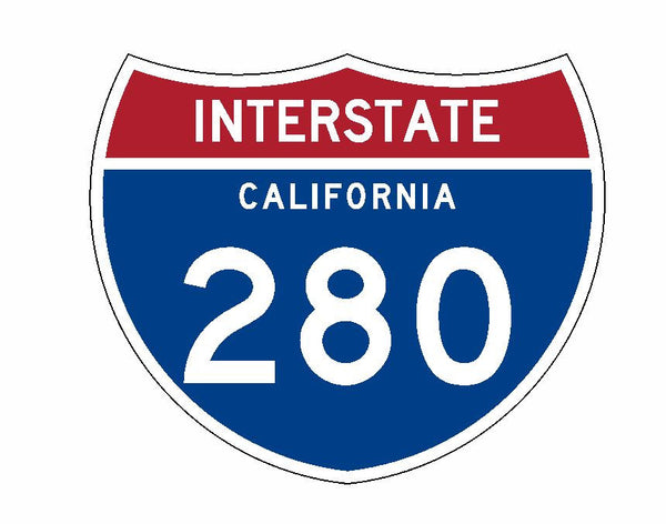 Interstate 280 Sticker R2092 California Highway Sign Road Sign – Winter ...