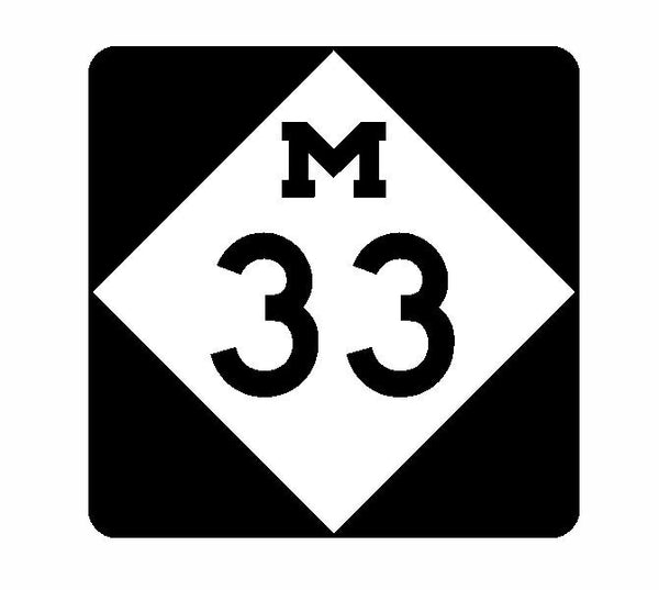 Michigan State Highway 33 Sticker R2110 Highway Sign Road Sign – Winter ...