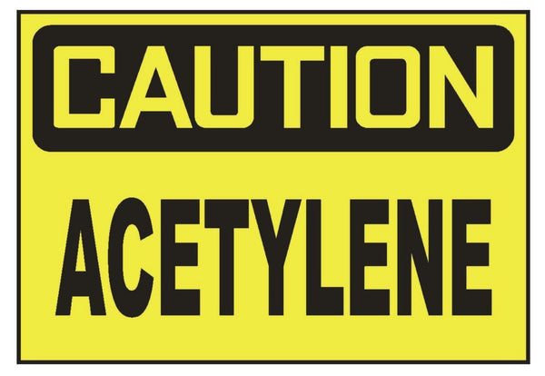 Caution Acetylene Sticker Safety Sticker Sign D685 OSHA – Winter Park ...