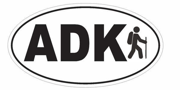 ADK Adirondack Hiker Oval Bumper Sticker or Helmet Sticker D3002 Euro ...