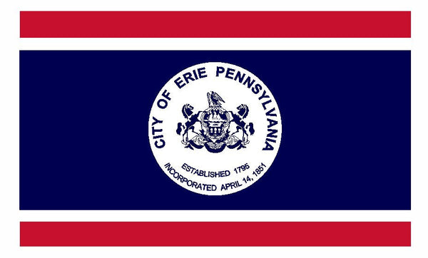 Erie Pennsylvania Flag Sticker / Decal F667 – Winter Park Products