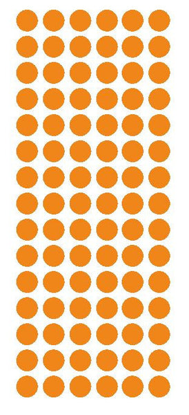 1/2" Light ORANGE Round Vinyl Color Coded Inventory Label Dots Sticker ...