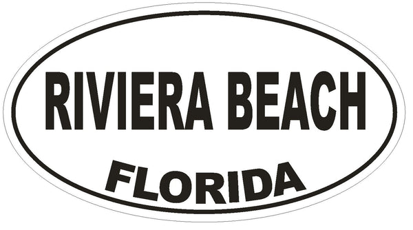 Riviera Beach Florida Oval Bumper Sticker or Helmet Sticker D2732 Euro ...