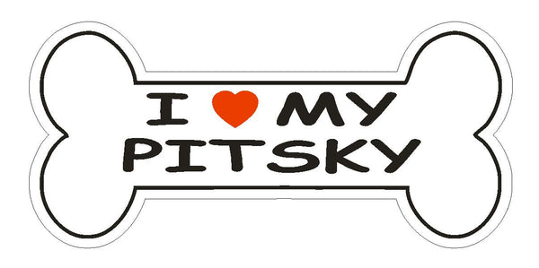 Love My Pitsky Bumper Sticker or Helmet Sticker D2504 Dog Bone Decal ...