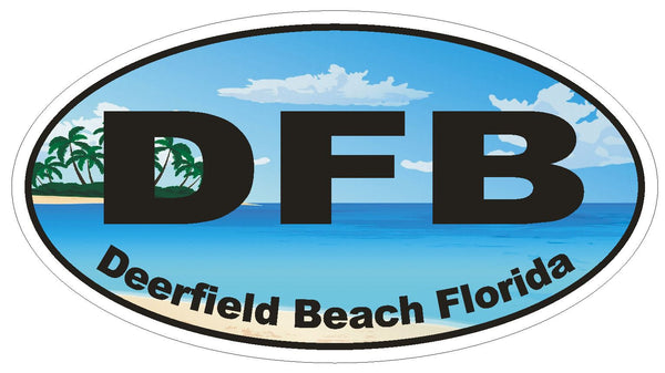 Deerfield Beach Florida Oval Bumper Sticker or Helmet Sticker D1141 ...