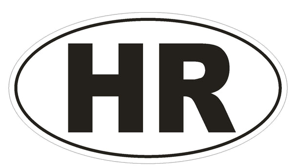 HR Croatia Country Code Oval Bumper Sticker or Helmet Sticker D904 Hrv ...