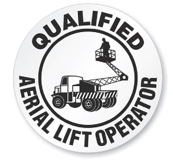 Qualified Aerial Lift Operator Hard Hat Decal Hardhat Sticker Helmet L ...