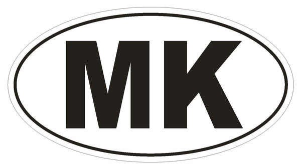MK Macedonia Country Code Oval Bumper or Helmet Sticker D944 Magic Kin ...