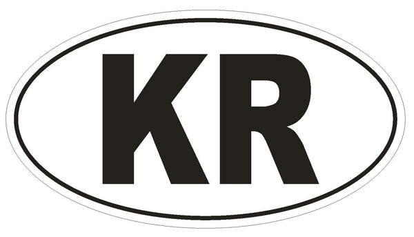 KR South Korea Country Code Oval Bumper Sticker or Helmet Sticker D103 ...