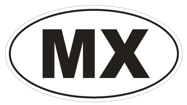 MX Mexico Country Code Oval Bumper Sticker or Helmet Sticker D1054 ...