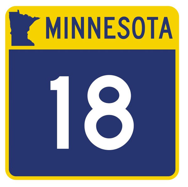 Minnesota State Highway 18 Sticker Decal R4714 Highway Route Sign ...