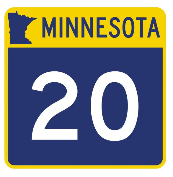 Minnesota State Highway 20 Sticker Decal R4716 Highway Route Sign ...