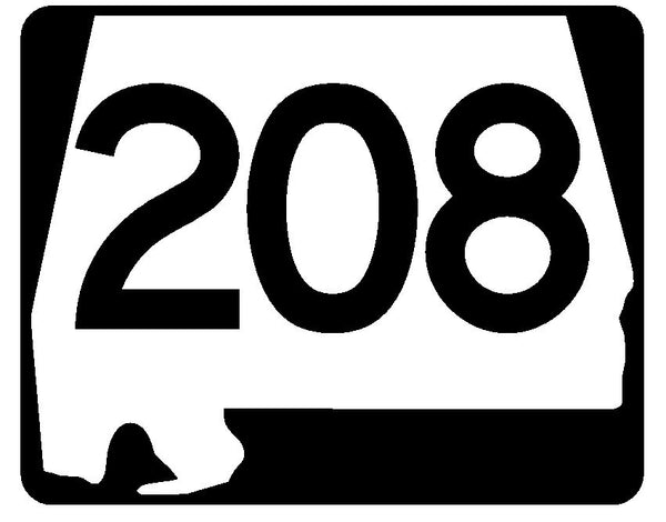 Alabama State Route 208 Sticker R4606 Highway Sign Road Sign Decal ...