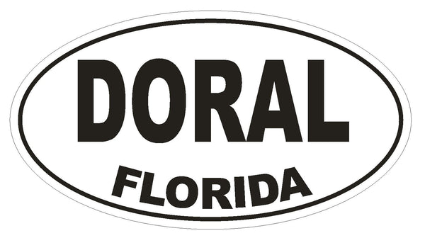 Doral Florida Oval Bumper Sticker or Helmet Sticker D1315 Euro Oval ...