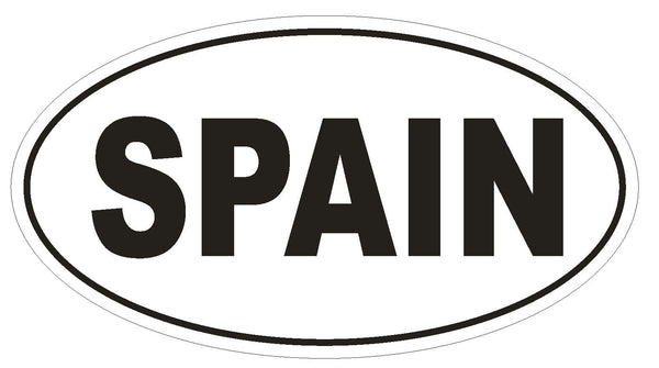 SPAIN Oval Bumper Sticker or Helmet Sticker D2119 Country Euro oval ...