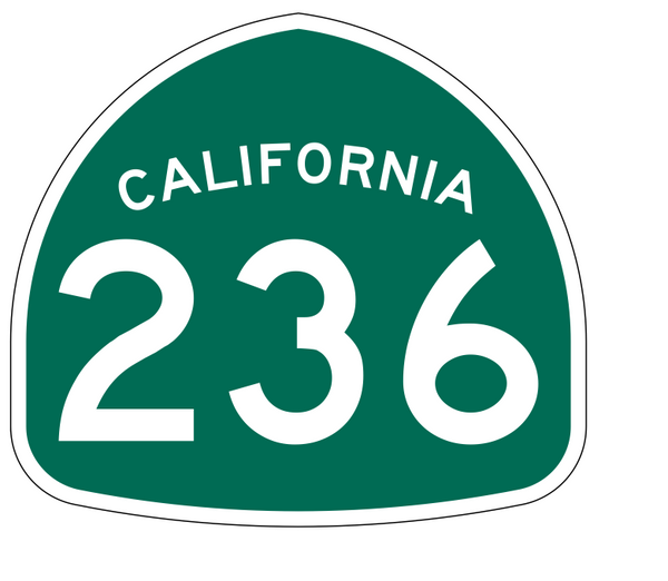 California State Route 236 Sticker Decal R1292 Highway Sign – Winter ...