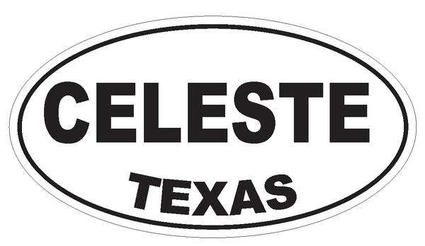 Celeste Texas Oval Bumper Sticker or Helmet Sticker D3257 Euro Oval ...