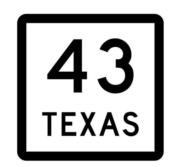 Texas State Highway 43 Sticker Decal R2297 Highway Sign – Winter Park ...