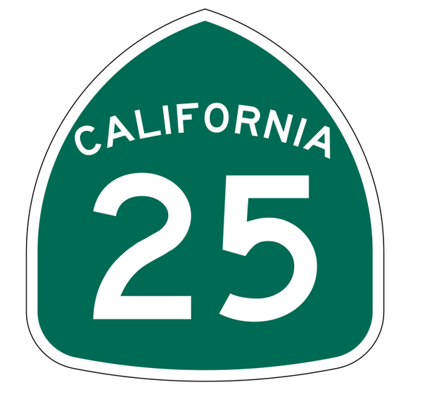California State Route 25 Sticker Decal R1131 Highway Sign – Winter ...