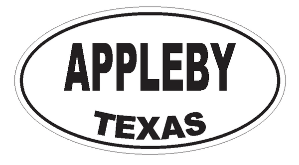 Appleby Texas Oval Bumper Sticker or Helmet Sticker D3137 Euro Oval ...