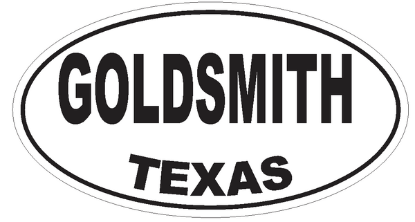 Goldsmith Texas Oval Bumper Sticker or Helmet Sticker D3416 Euro Oval ...