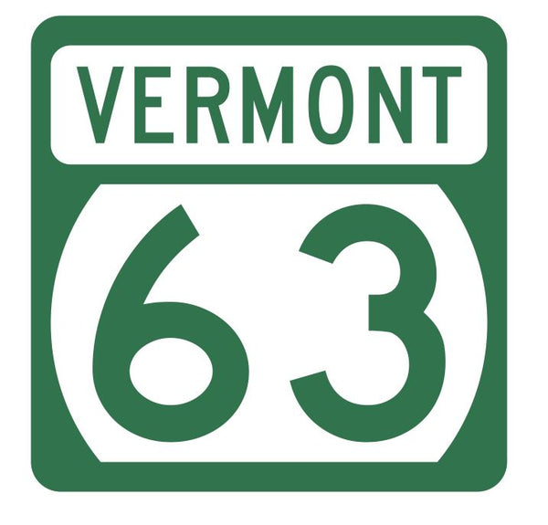 Vermont State Highway 63 Sticker Decal R5292 Highway Route Sign ...