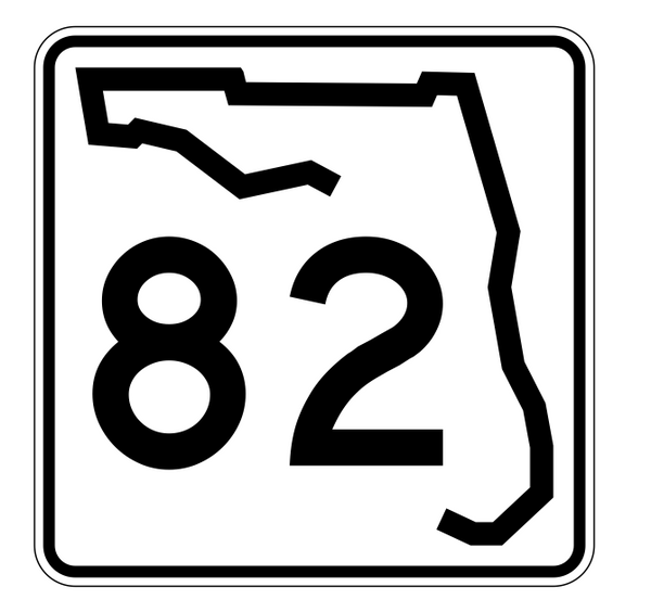 Florida State Road 82 Sticker Decal R1415 Highway Sign – Winter Park ...