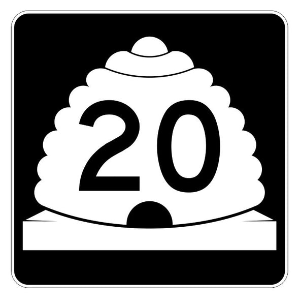 Utah State Highway 20 Sticker Decal R5365 Highway Route Sign – Winter ...
