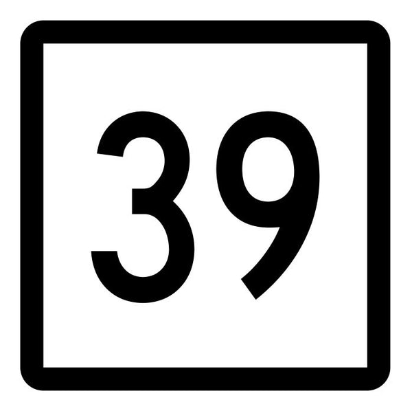 Connecticut State Highway 39 Sticker Decal R5079 Highway Route Sign ...