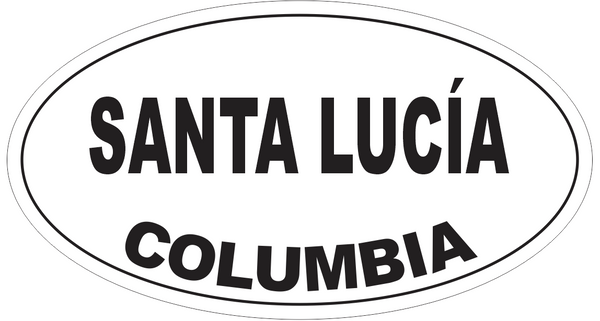 Santa Lucia Columbia Oval Bumper Sticker or Helmet Sticker D4965 ...