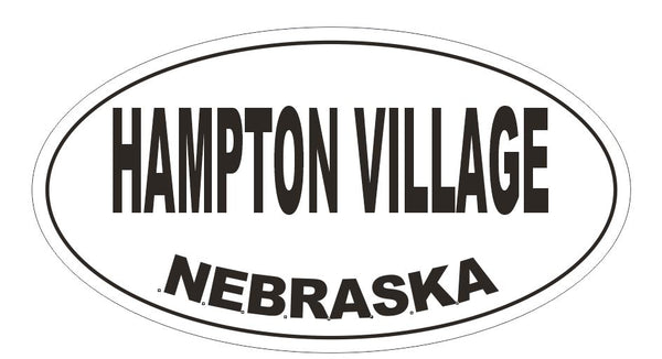 Hampton Village Oval Bumper Sticker or Helmet Sticker D5067 Oval ...