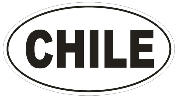CHILE Oval Bumper Sticker or Helmet Sticker D2122 Country Euro oval ...