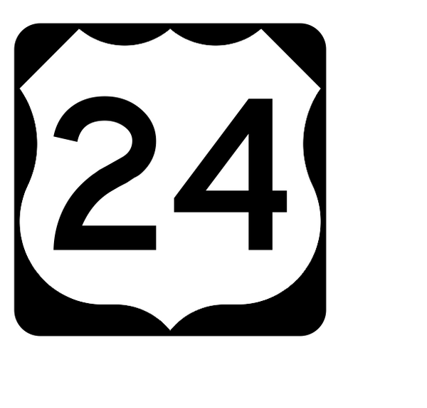 US Route 24 Sticker R1892 Highway Sign Road Sign – Winter Park Products