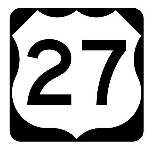 US Route 27 Sticker R1895 Highway Sign Road Sign – Winter Park Products