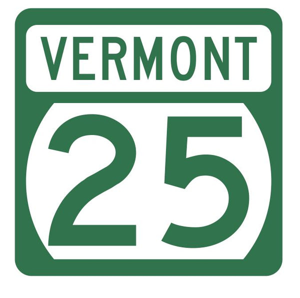 Vermont State Highway 25 Sticker Decal R5280 Highway Route Sign ...