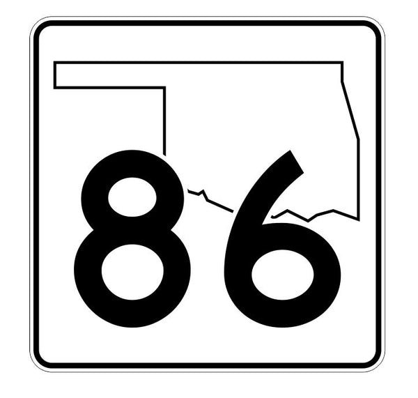 Oklahoma State Highway 86 Sticker Decal R5664 Highway Route Sign ...