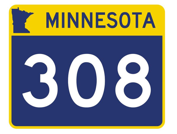 Minnesota State Highway 308 Sticker Decal R5037 Highway Route sign ...