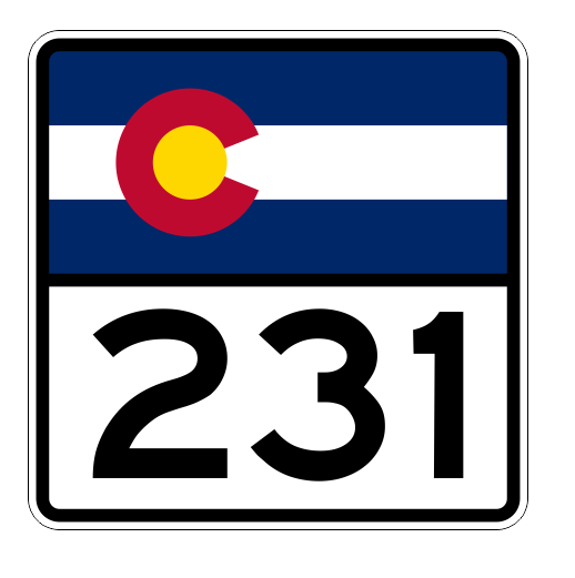 Colorado State Highway 231 Sticker Decal R2230 Highway Sign – Winter ...