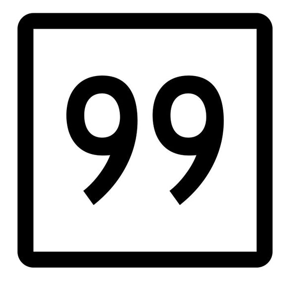 Connecticut State Highway 99 Sticker Decal R5118 Highway Route Sign ...