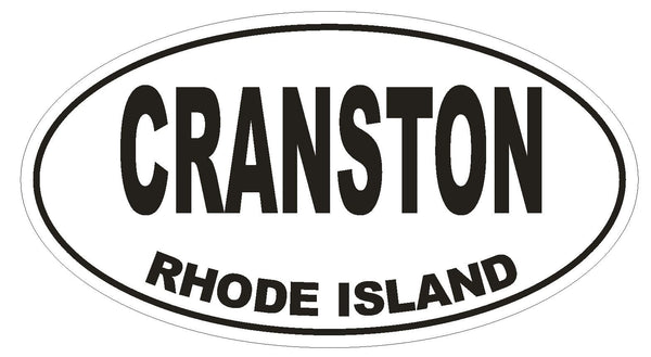 Cranston Rhode Island Oval Bumper Sticker or Helmet Sticker D1492 Euro ...