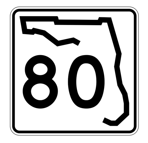 Florida State Road 80 Sticker Decal R1413 Highway Sign – Winter Park ...