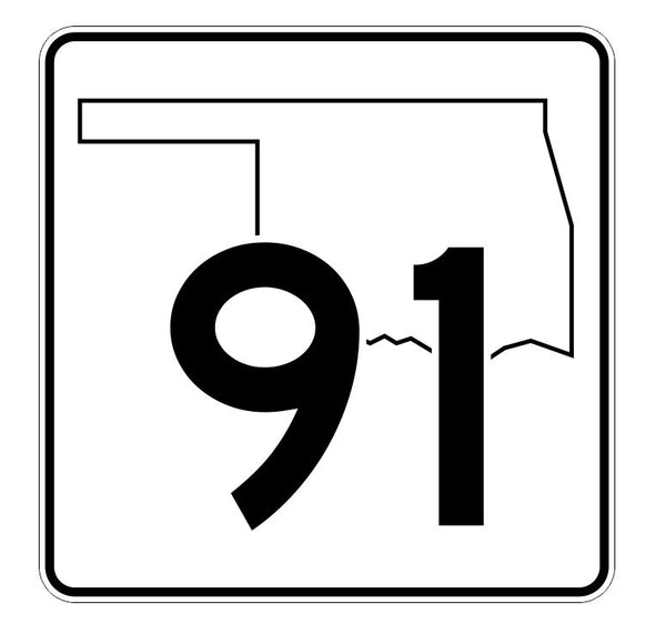 Oklahoma State Highway 91 Sticker Decal R5668 Highway Route Sign ...