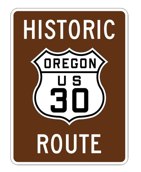 Historic Route 30 Sticker R3378 Highway Sign Oregon – Winter Park Products