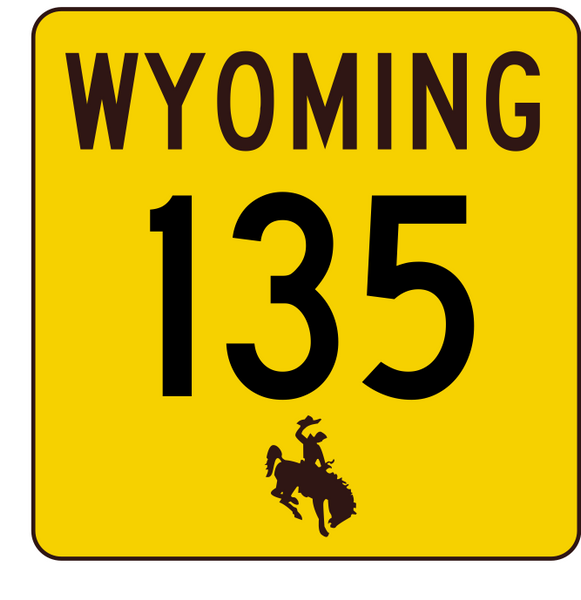 Wyoming Highway 135 Sticker R3429 Highway Sign – Winter Park Products