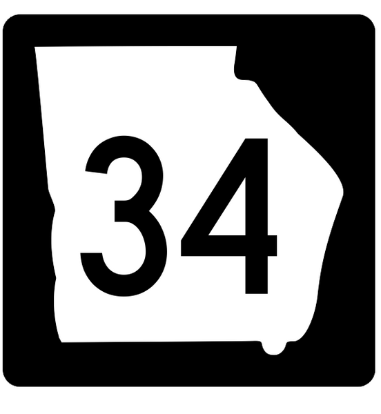 Georgia State Route 34 Sticker R3583 Highway Sign – Winter Park Products