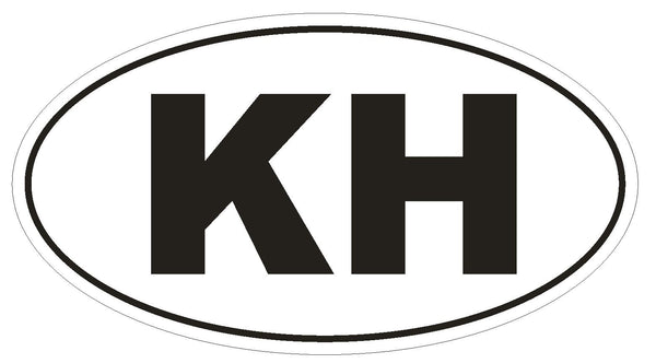 KH Cambodia Oval Bumper Sticker or Helmet Sticker D2107 Euro Oval Coun ...