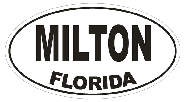 Milton Florida Oval Bumper Sticker or Helmet Sticker D1330 Euro Oval ...